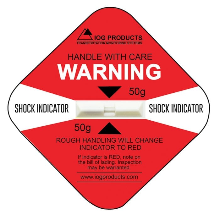 Shock Indicator Labels | G Force Impact | Impact-O-Graph